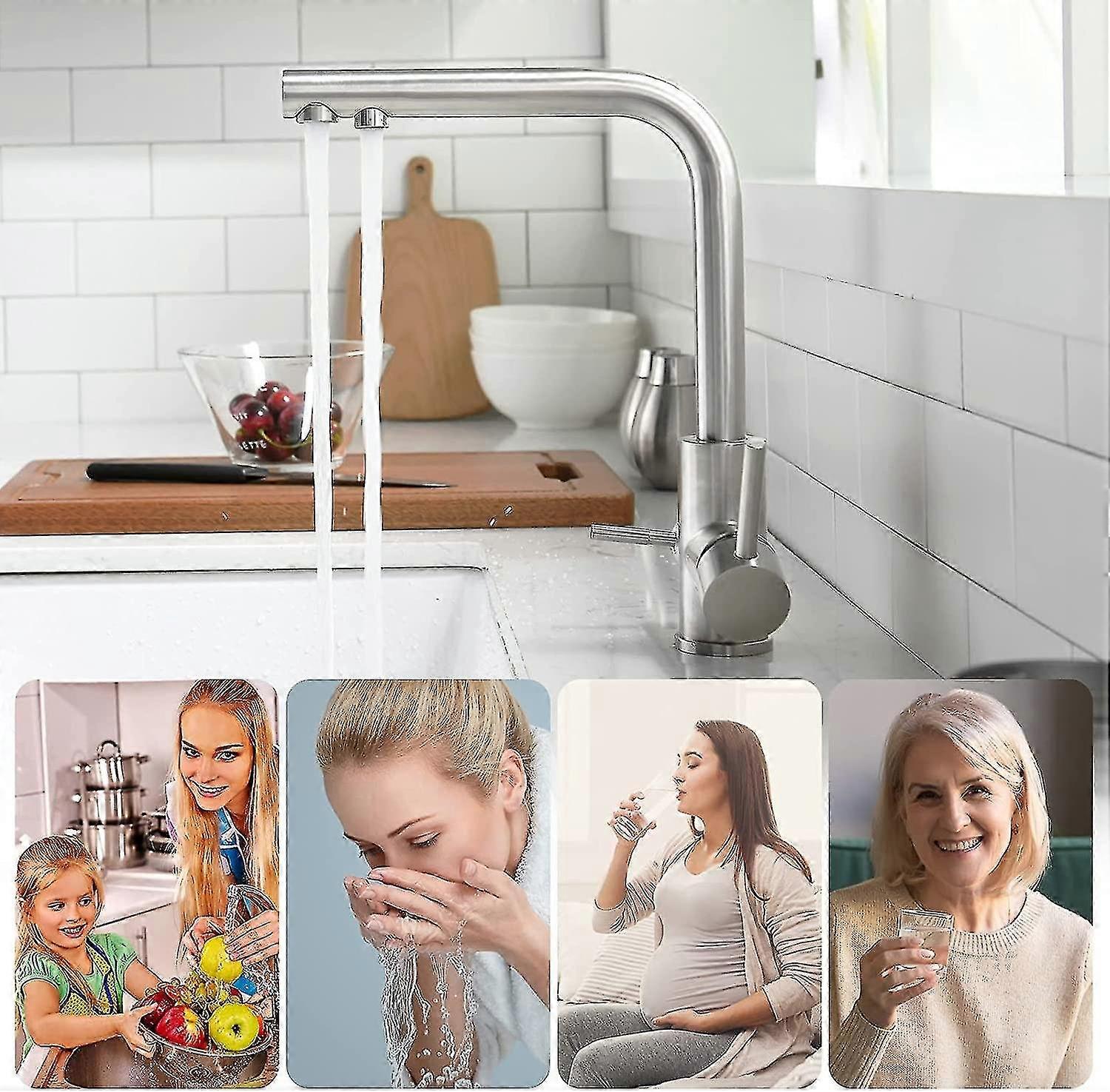 3 Way Kitchen Faucet - 360 Rotatable - 3 In 1 Water Filter Mixer Tap ...