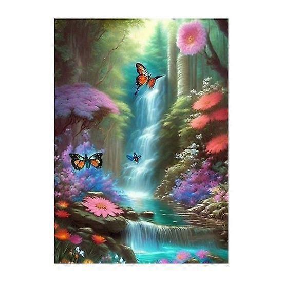 5D Colorful Rhinestones Diamond Art Kit Embroidery Flower Butterflies ...