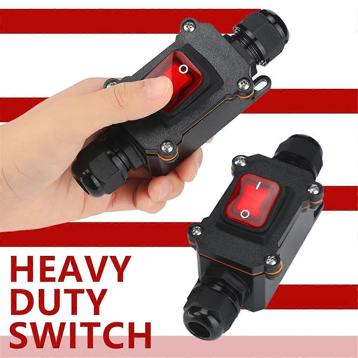 2 Pcs 12V Inline Switch Waterproof Inline Cord Switch Waterproof Toggle ...