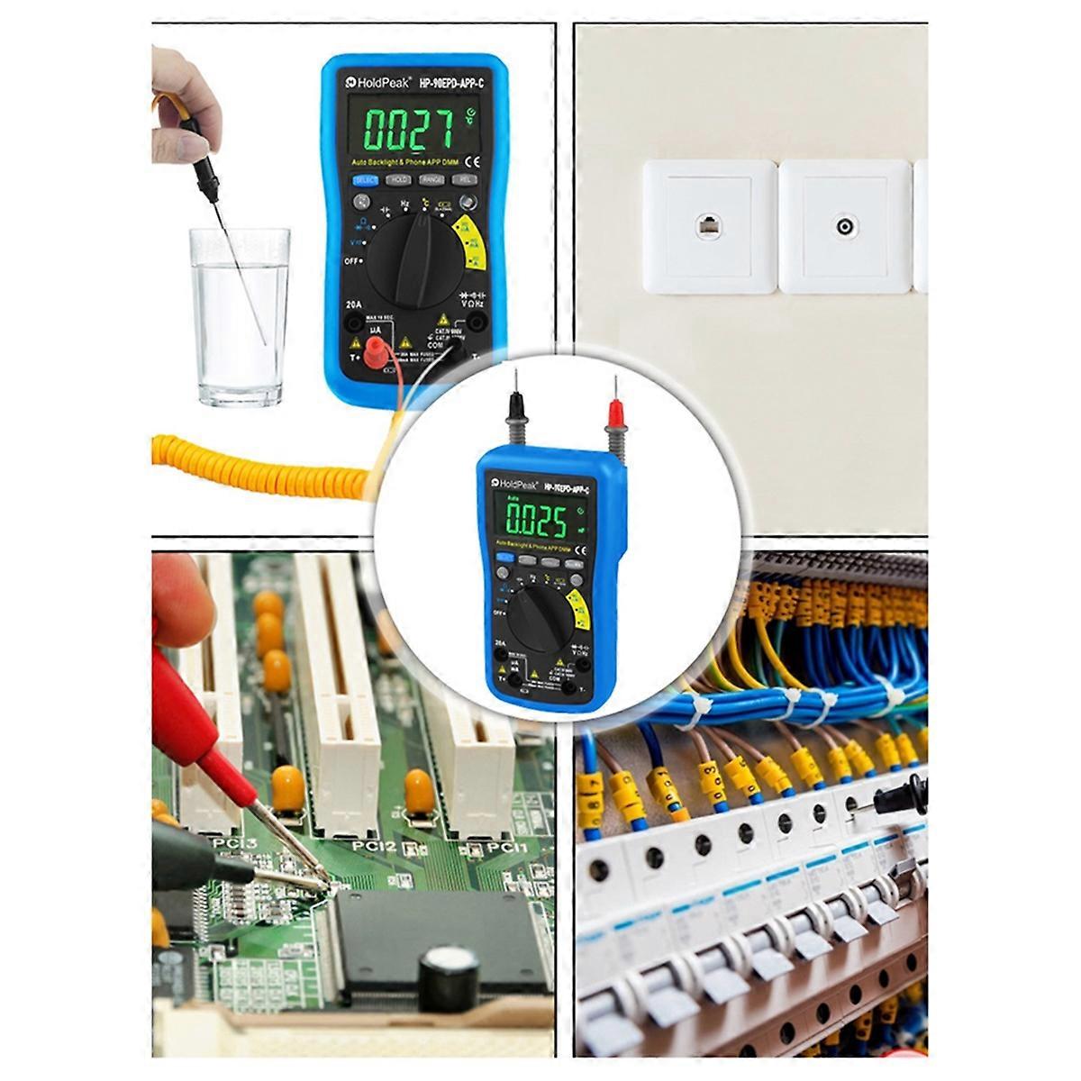 HoldPeak Smart Digital Multimeter,6000 Counts TRMS Meter ACV DCV 0 ...