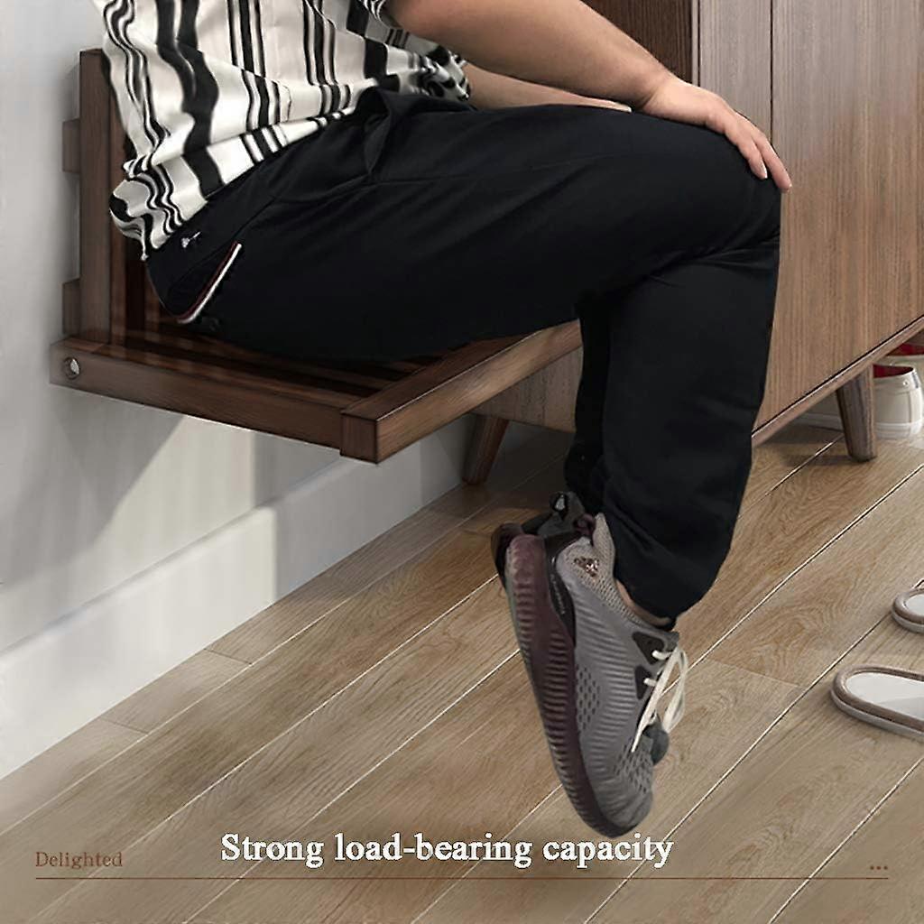 Wall Mounted Folding Shoe Stool Solid Wood Porch Chair 150 kg Load ...