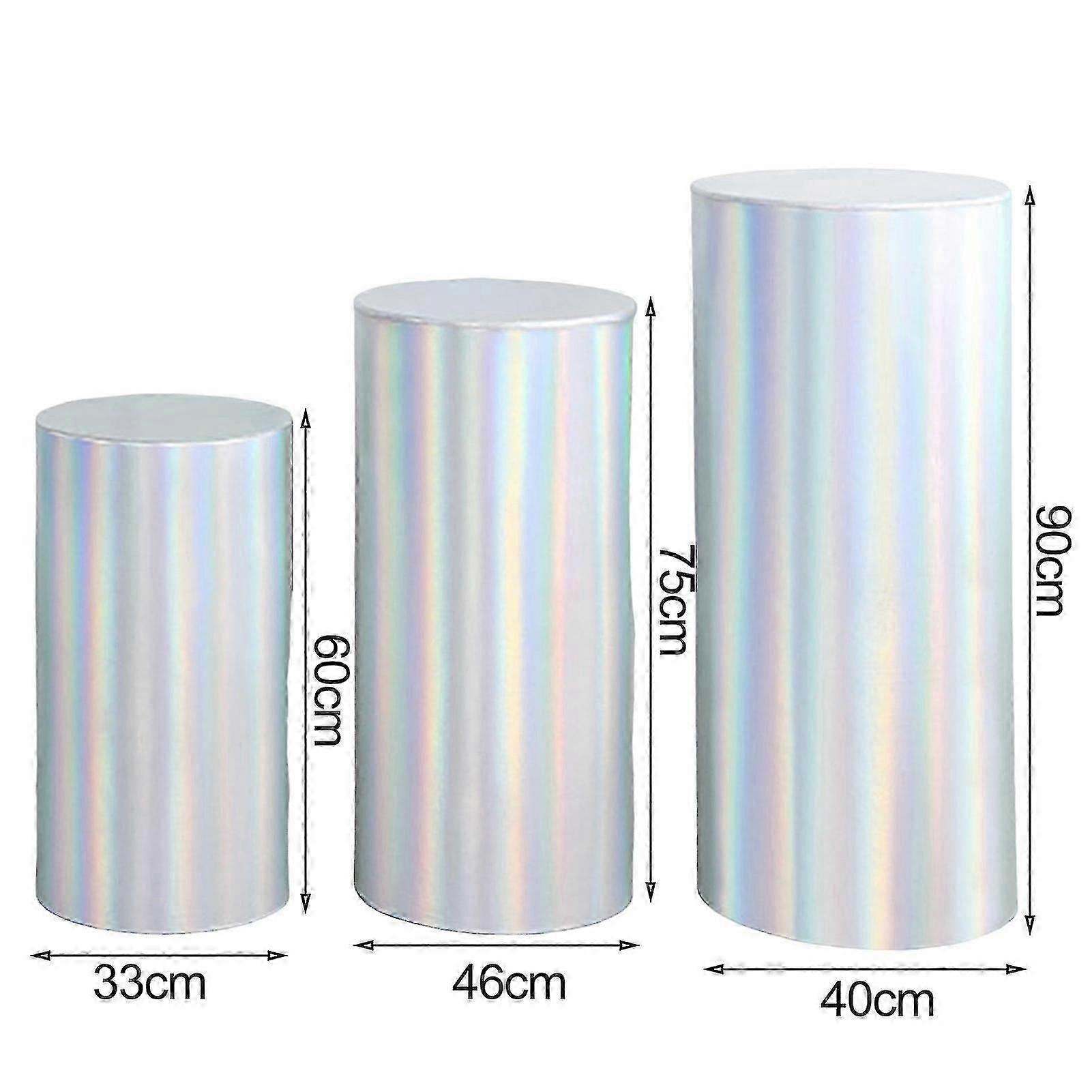 3 Pcs Party Cylinder Pedestal Stand Cover Plinth Pillar Decorative ...