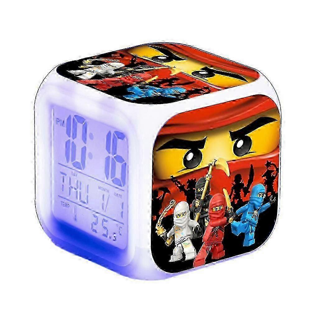 2025 Ninjago Print Led Digital Alarm Clock 7 Color Changing Night Light ...