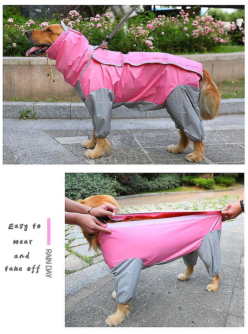 Dog Raincoat Waterproof Suits Medium Large Dogs Hooded Jacket Poncho ...