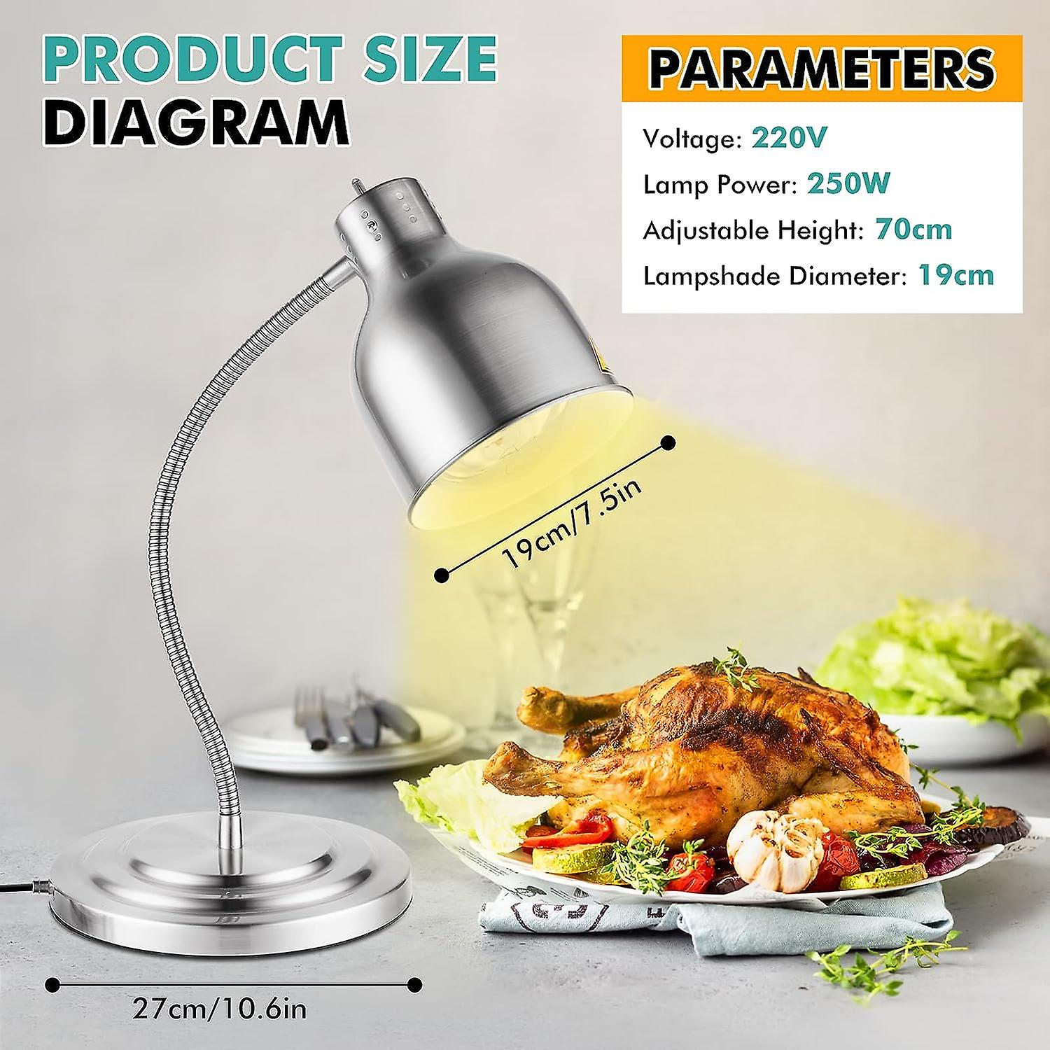 Free Standing Food Warming Lamp 250w Silver Buffet Food Heating Lamp ...