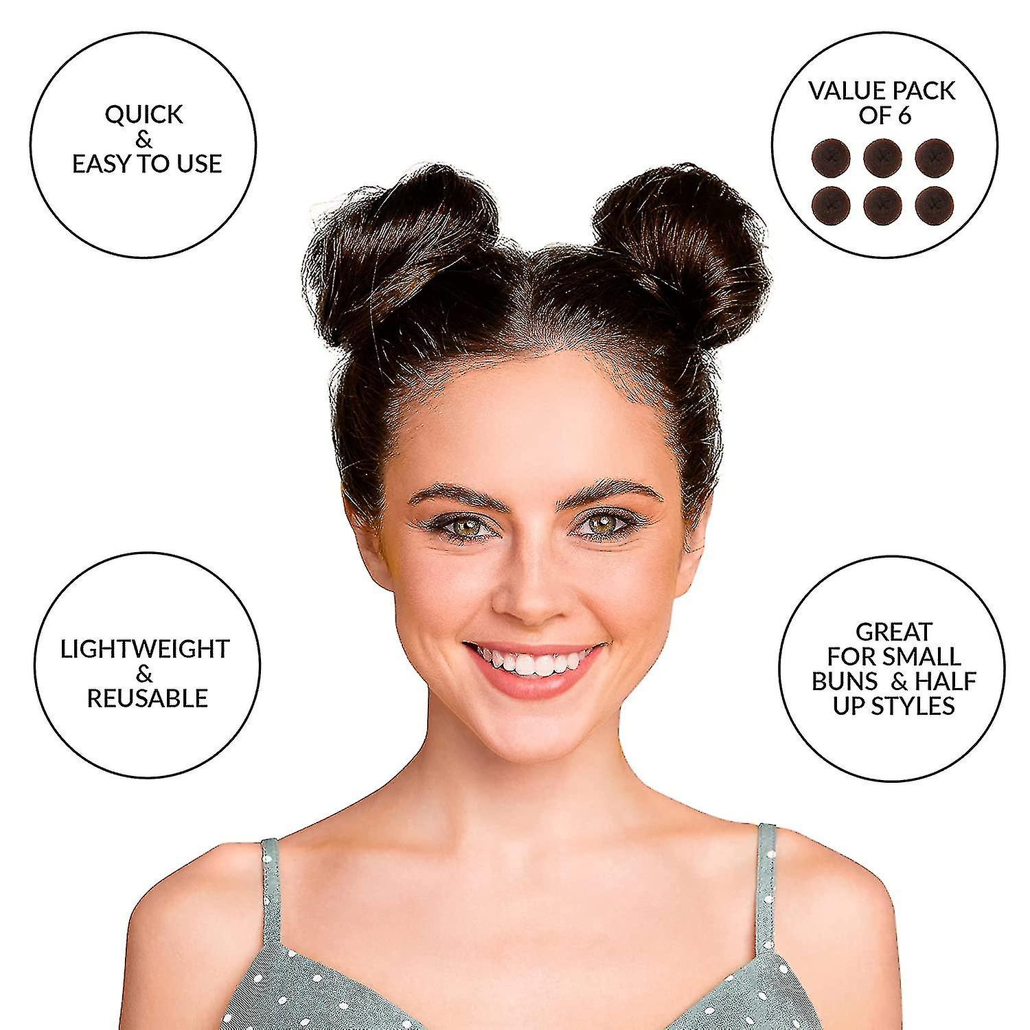 6pcs Donut Hair Bun Maker For Kids, Ballet Buns Maker Hair Donut Bun ...