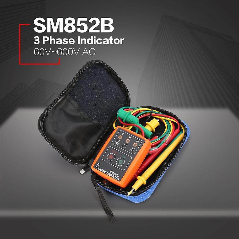Sm852b 60v-600v Ac 3 Phase Rotation Tester Digital Phase Indicator ...