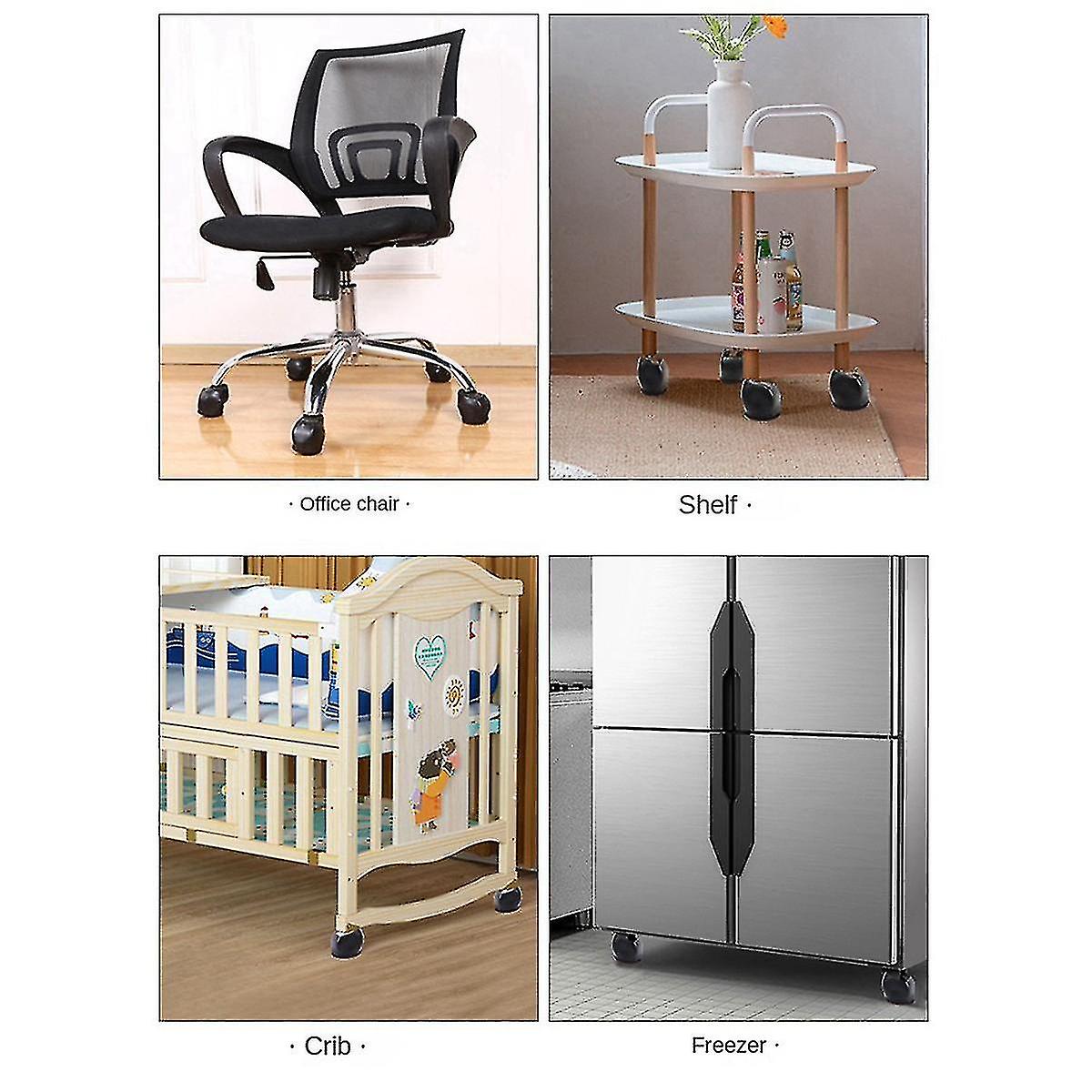 10x Rubber Bed Office Chair Wheel Stopper Furniture Legs Caster Cups ...