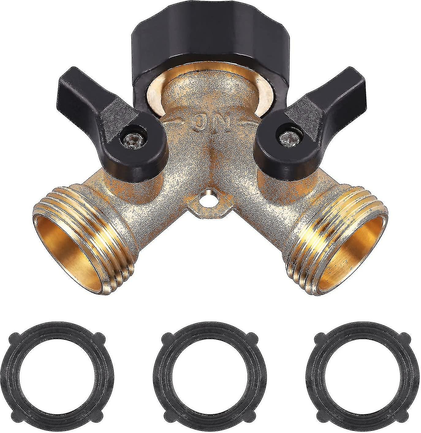 Double Washing Machine Faucet Brass Garden Faucet Splitter, Y-connector ...