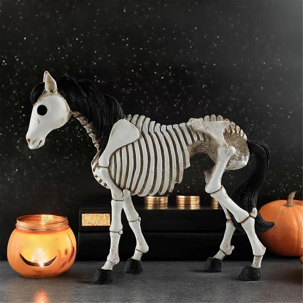 Skeleton Horse Statue Creepy Halloween Skeleton Animals Halloween ...