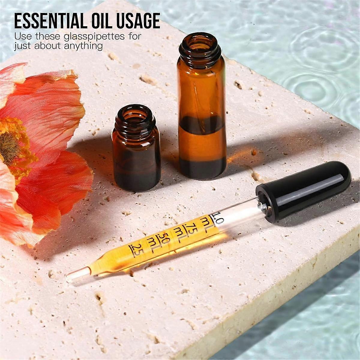 2Pack Eye Dropper Pipettes Dropper 1Ml Glass Droppers Pipette for ...