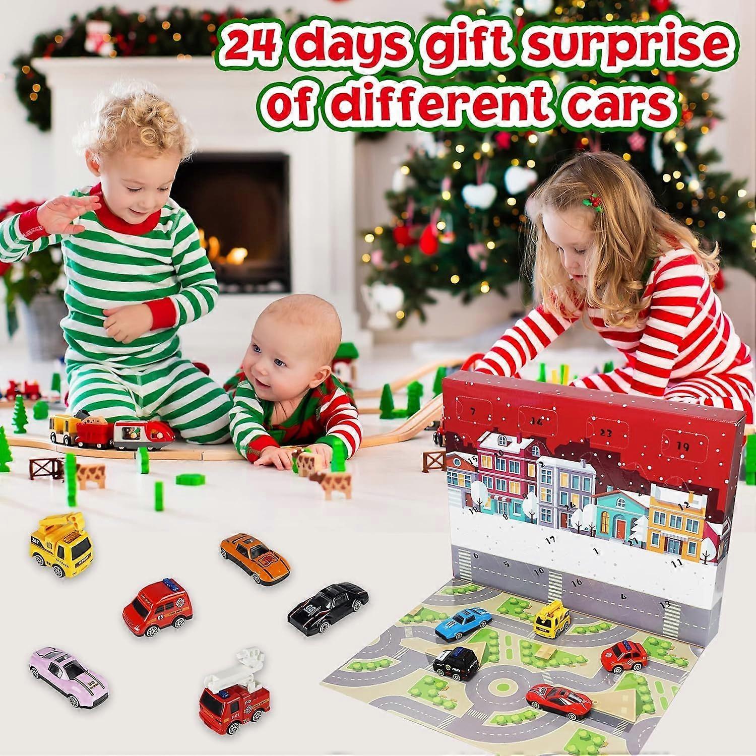 2024 Christmas Advent Calendar for Kids, 24pcs Alloy Cars for Christmas Countdown, Boys Advent ...