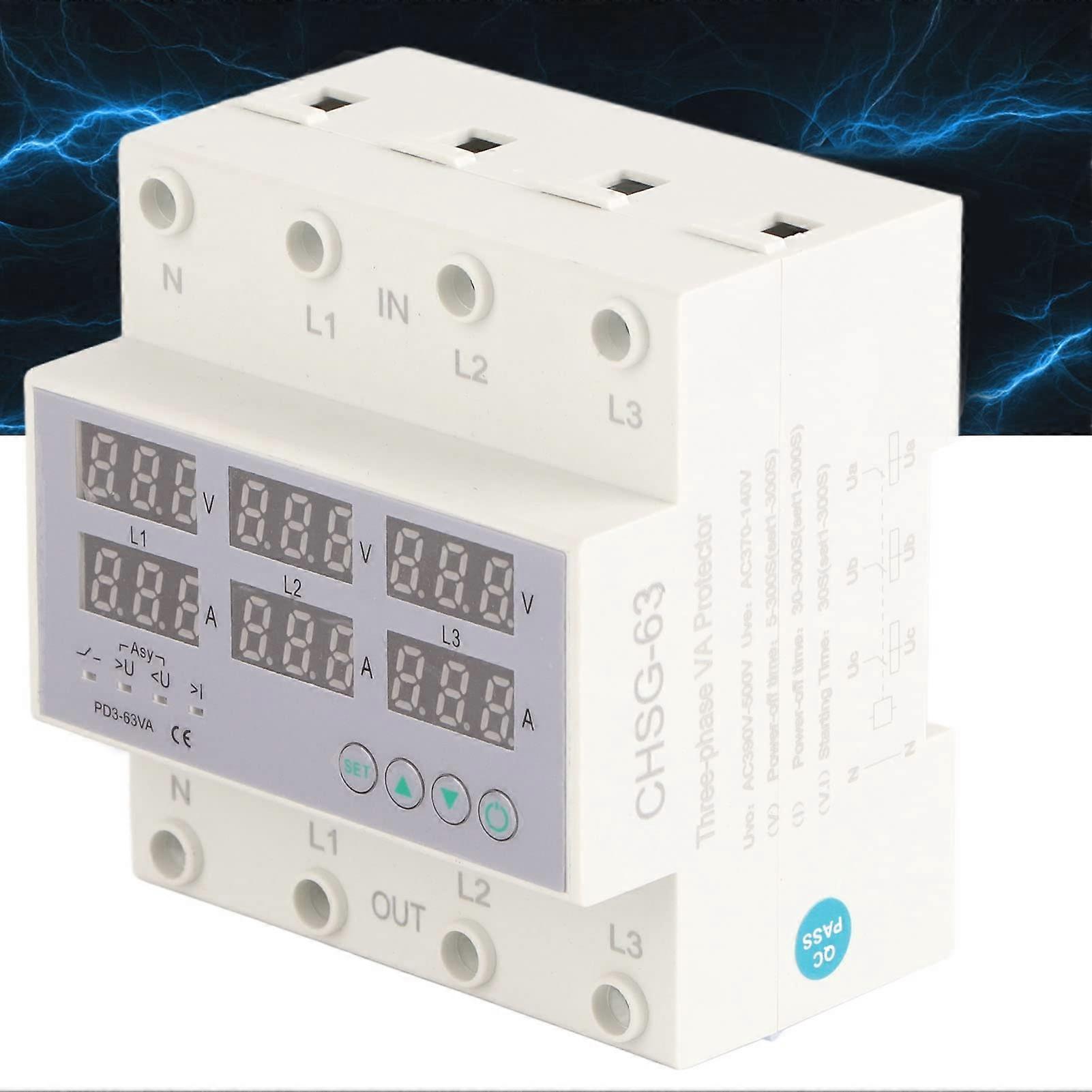 3 Phase DIN Rail Voltmeter Ammeter, Three Phase Voltage Meter ...