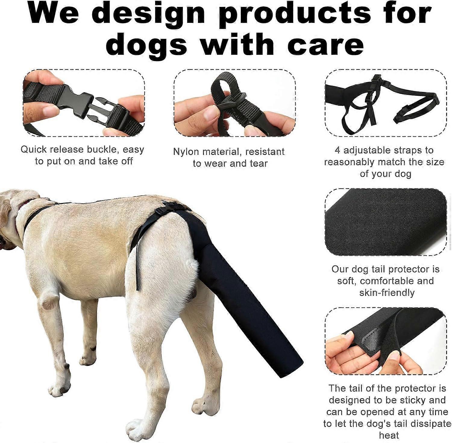 Dog Tail Protector, Dog Tail Guard Dog Tail Cover for Wounds Black Dog ...