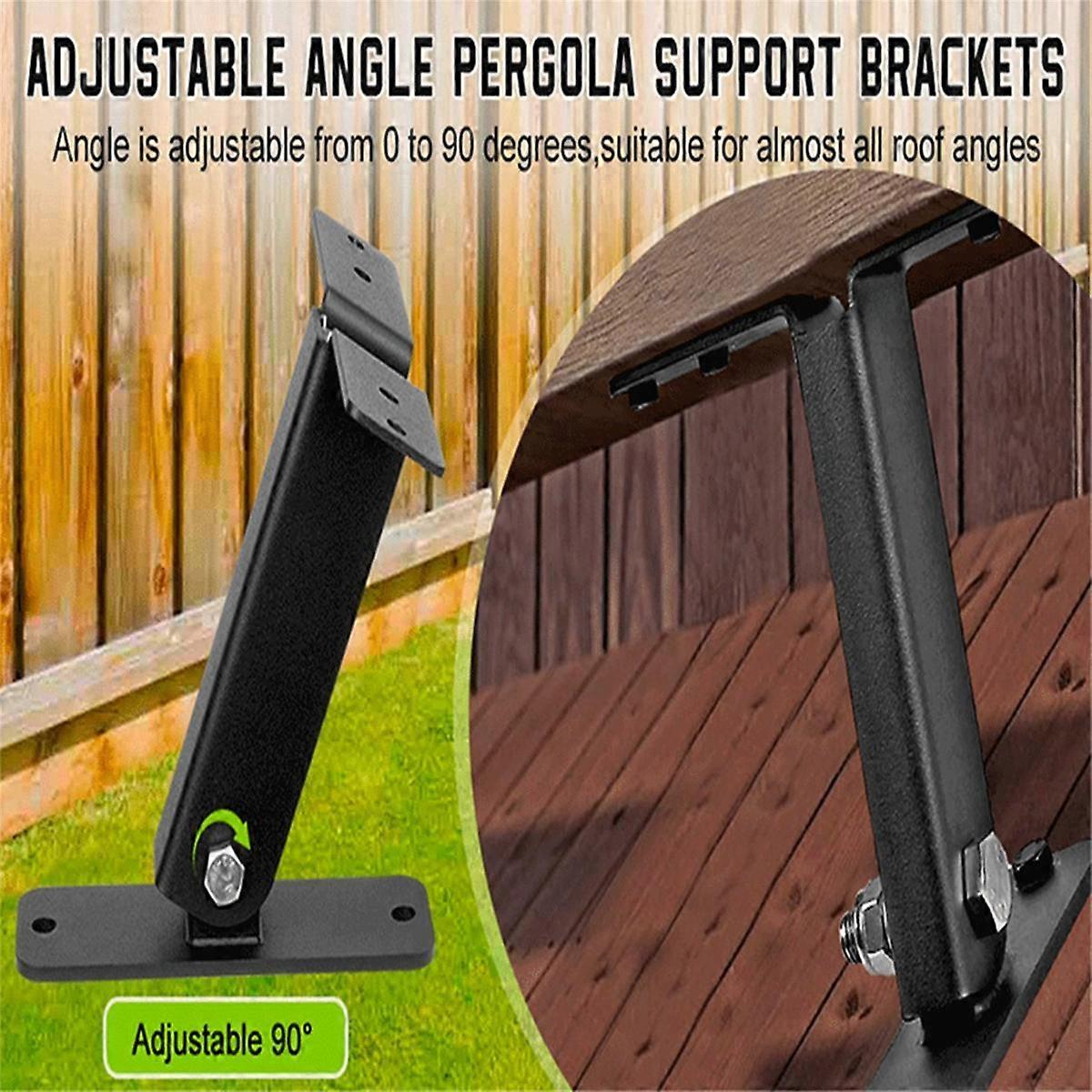 3PCS Patio Roof Riser Heavy Duty Pergola Brackets Kit Stainless Steel ...