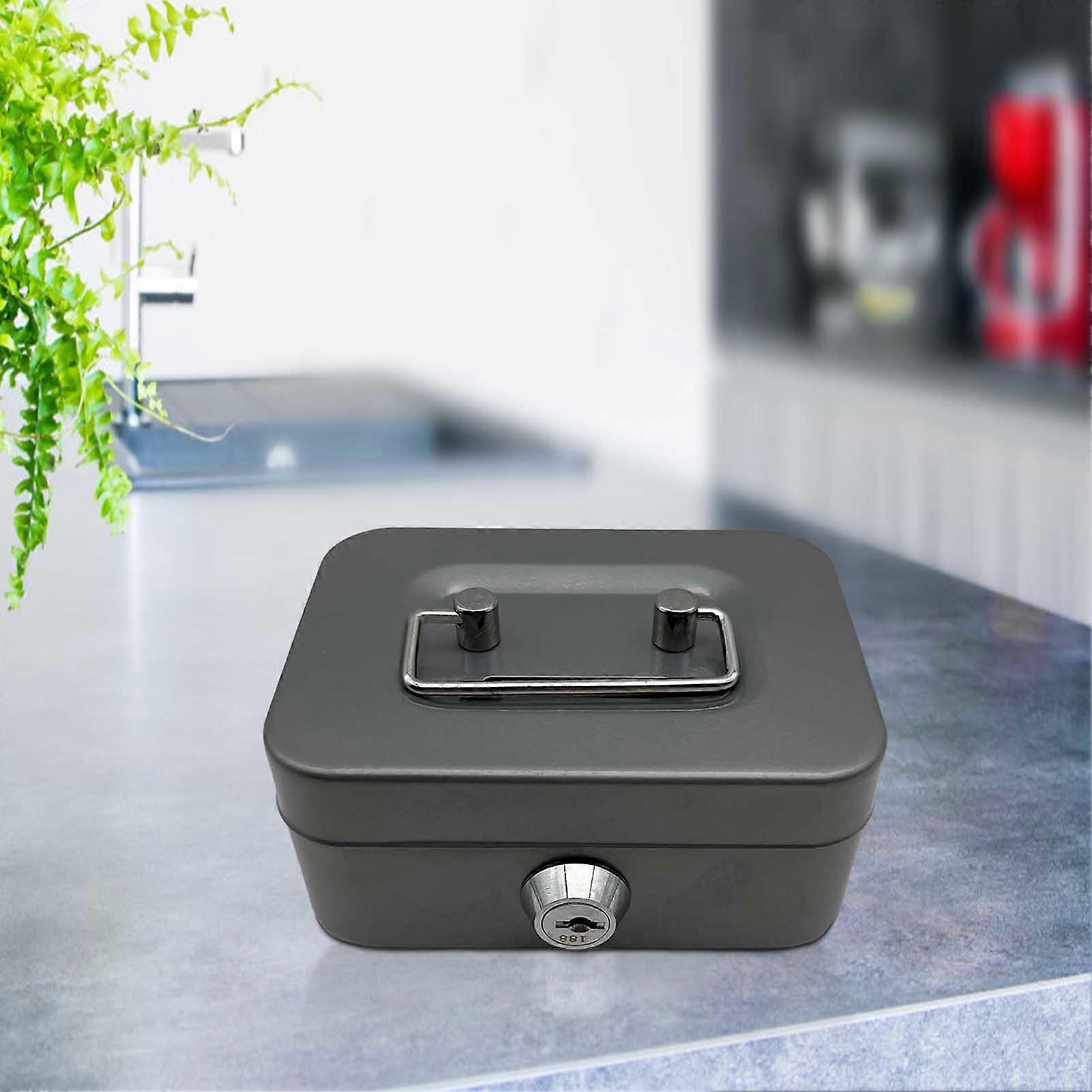 Metal Money Box with Key Durable Coin Bank Organizer Box Money Can for ...