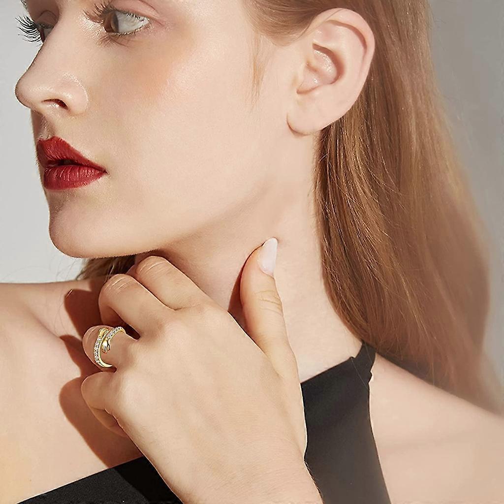 Fashion Open Rings Hands Hug Promise Ring Alloy Stacking Rings for Men ...