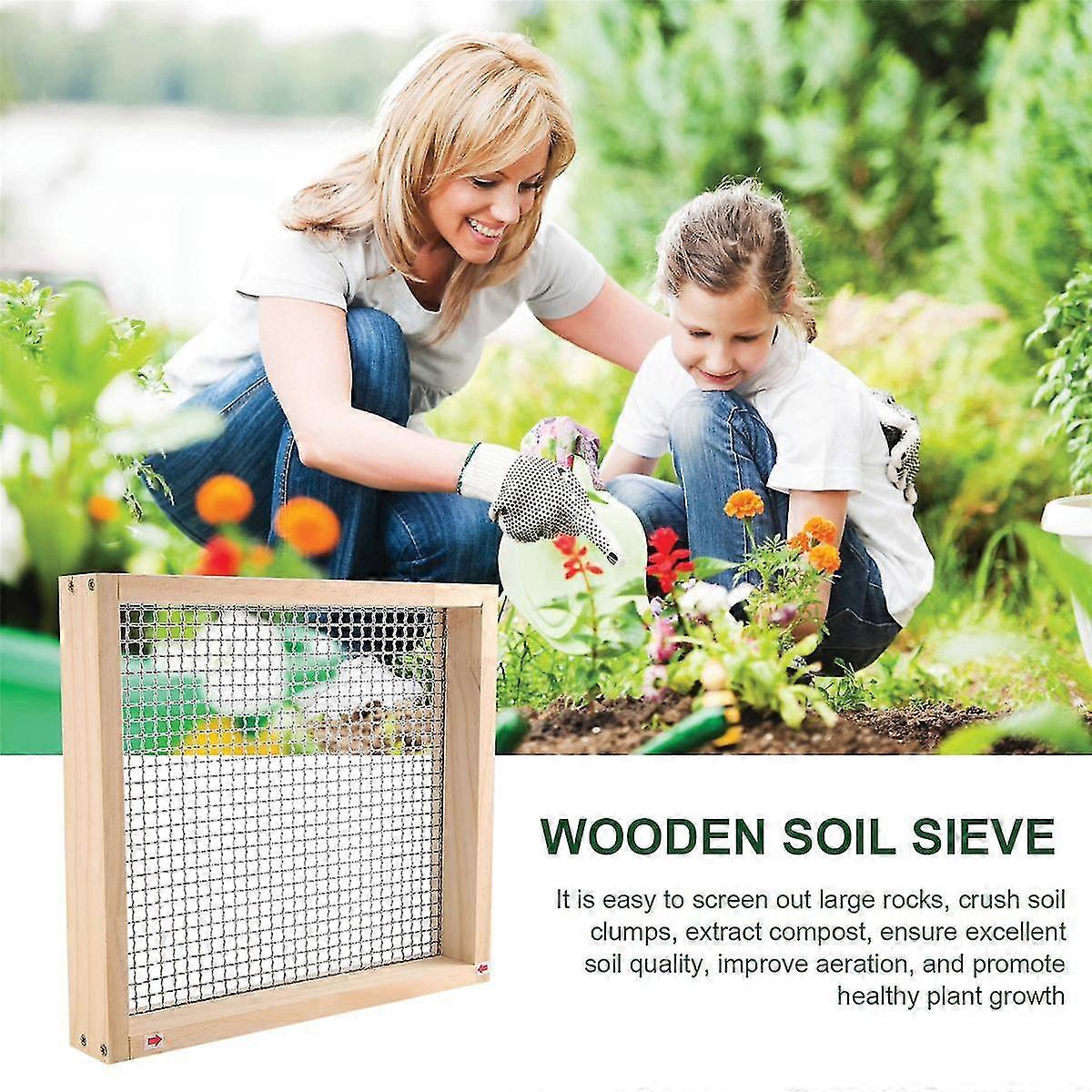 Wooden Soil Sieve for Gardening, Garden Sand Soil Sieve, Soil Sieve for ...
