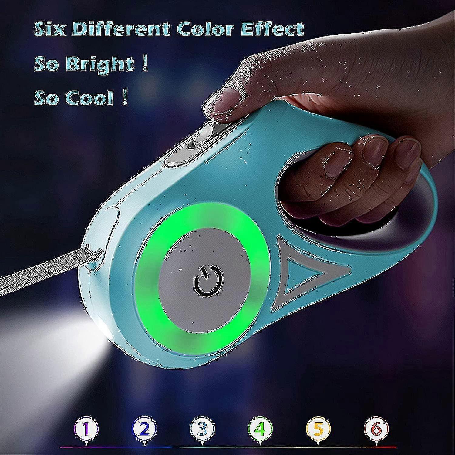 Dog Leash Retractable Dogs Leashes With Led Bright Flashlight Walking ...