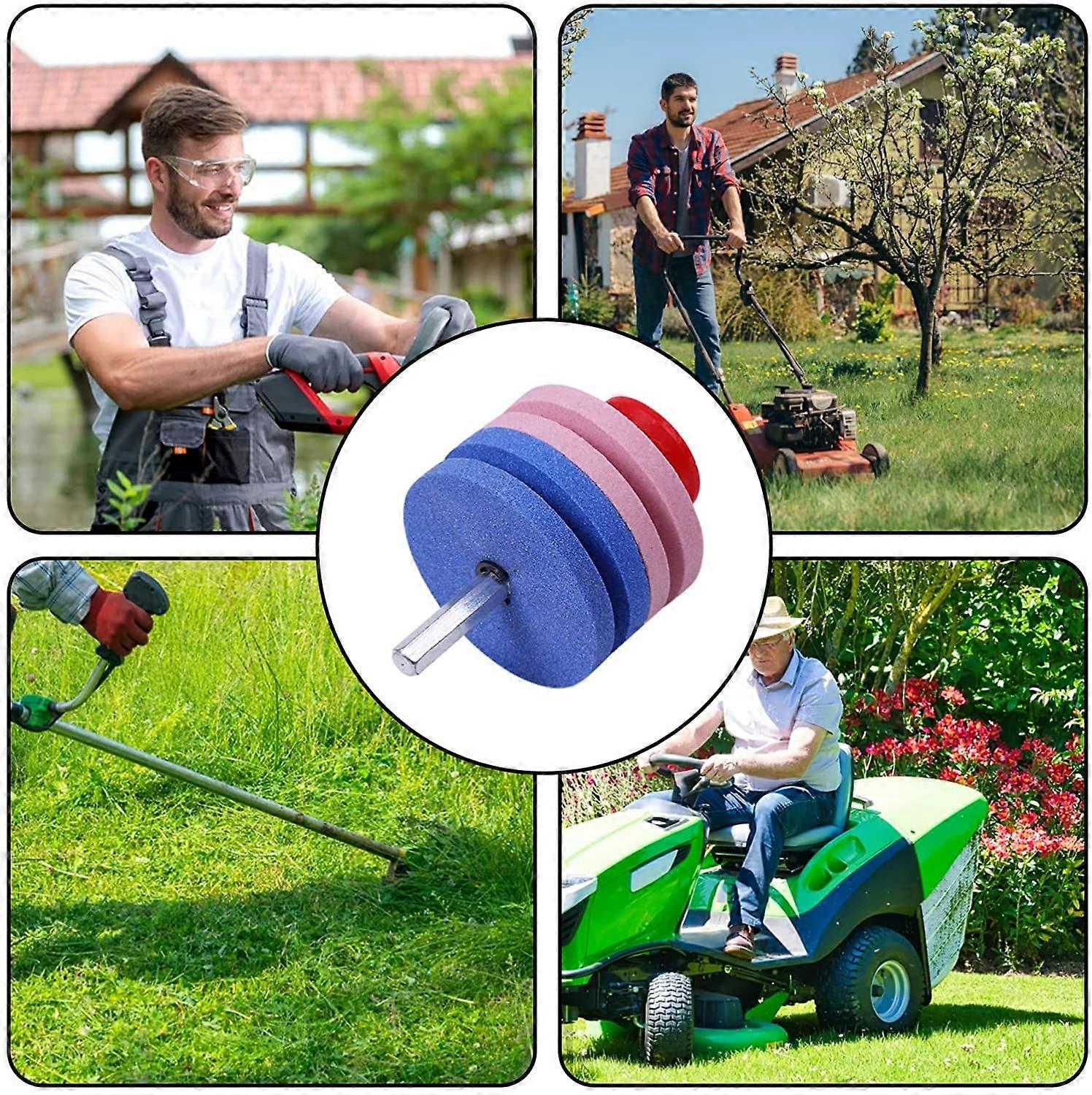 Four-Layer Lawn Mower,Whetstone Wear-Resistant Sharpener Universal Lawn ...