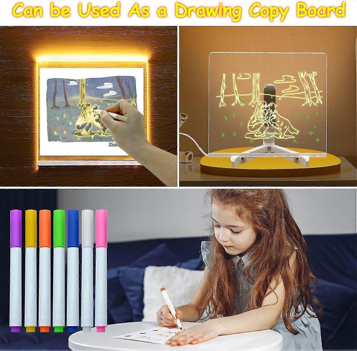 2024 Led Note Board With Colors, Acrylic Dry Erase Board With Stand ...