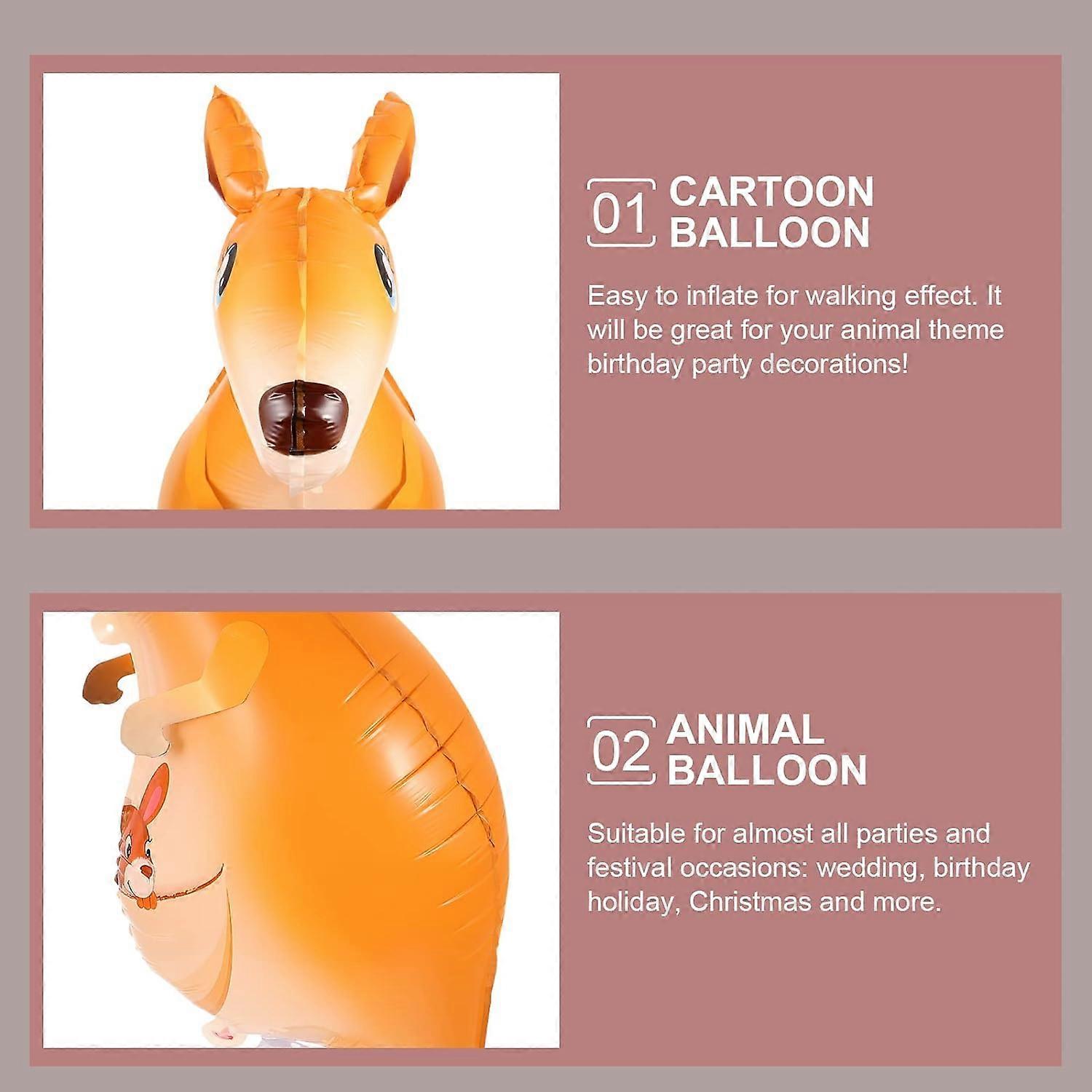 2pcs Large Walking Animal Balloons Aluminum Foil Kangaroo Balloons ...