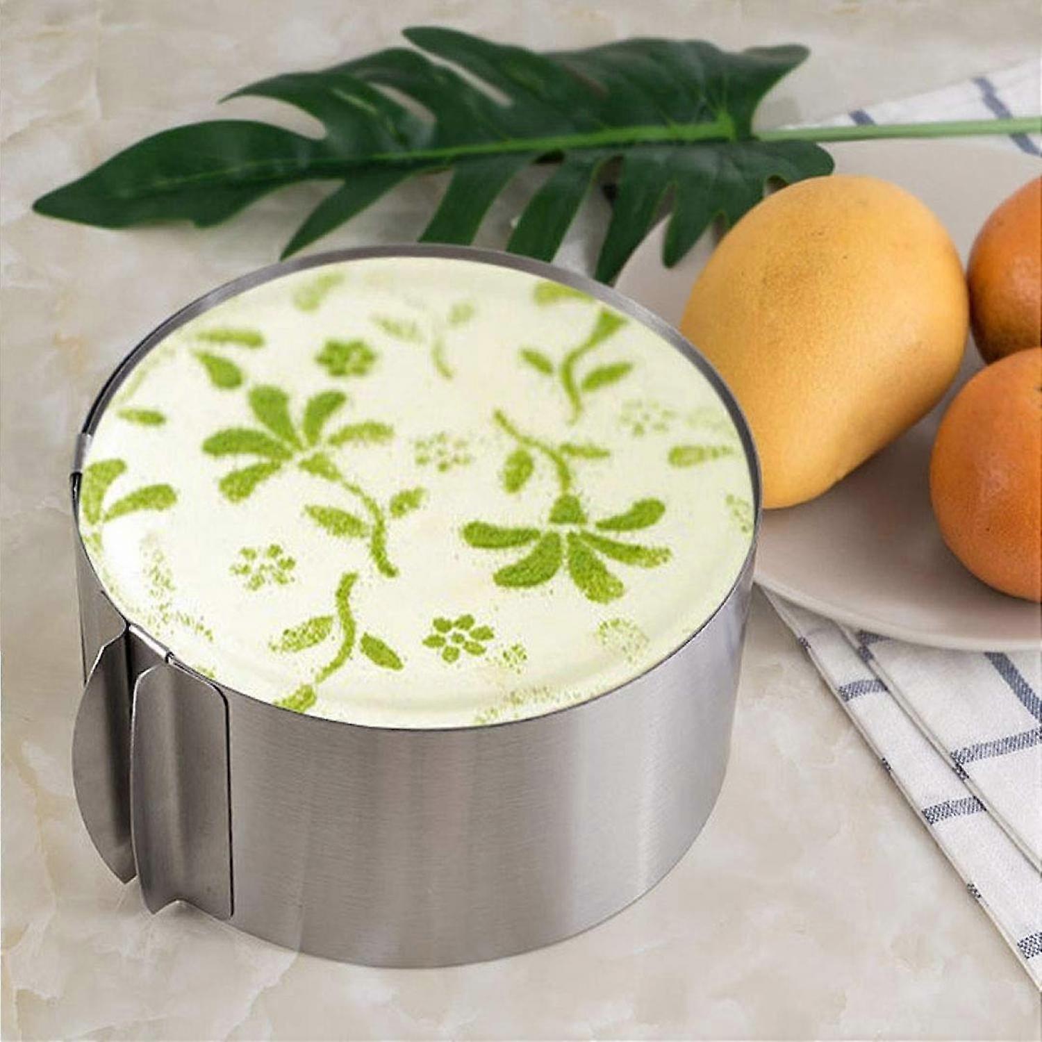 Cake Ring, Adjustable Stainless Steel Round Cake Mousse Mould Ring ...