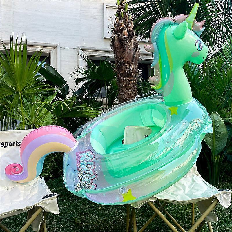 Inflatable Pool Float Baby Rainbow Sequined Unicorn Swim Ring for Kids ...