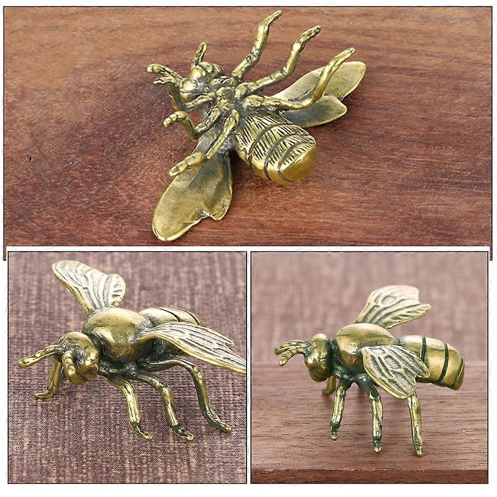 2pcs Vintage Brass Bee Statue Ornament Desktop Decorative Bee Figurine ...