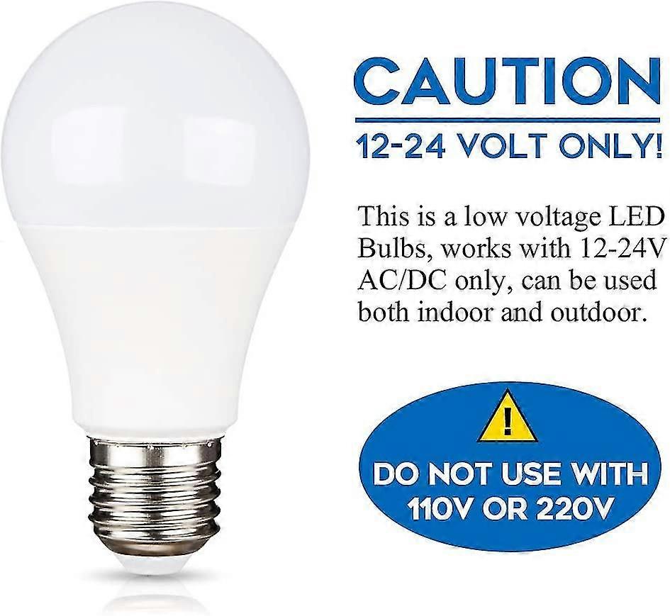 12V E27 LED 9W Cool White 6000K - Halogen Equivalent 75W - AC/DC 12V ...