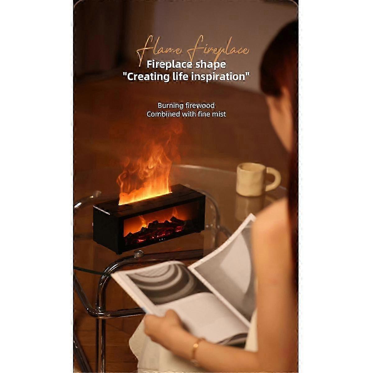 Flame Aroma Diffuser Fireplace Essential Oil Diffuser Air Humidifier ...