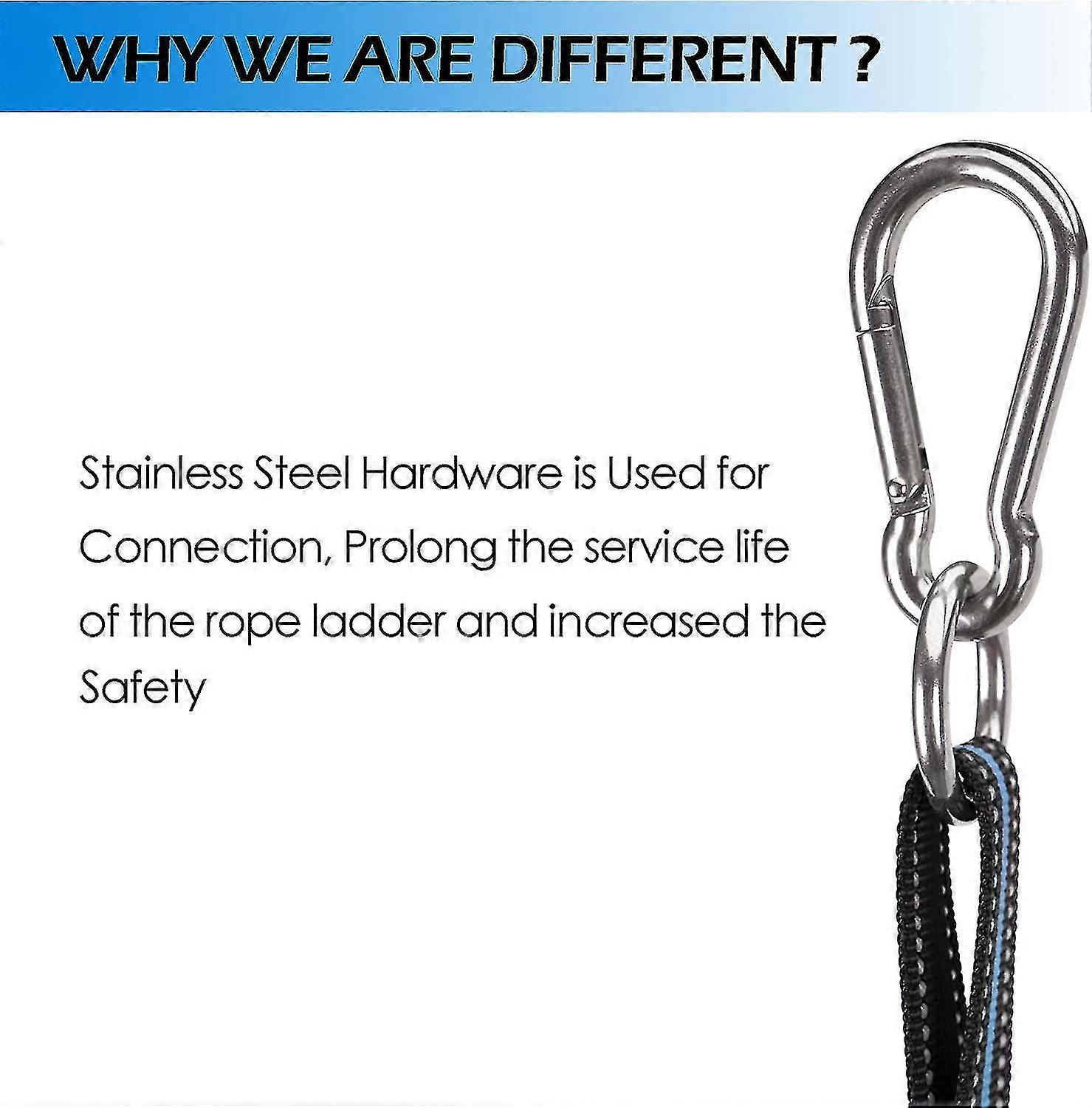 Boat Rope Ladder, Portable Boat Rope Ladder Extension Fishing Rope ...