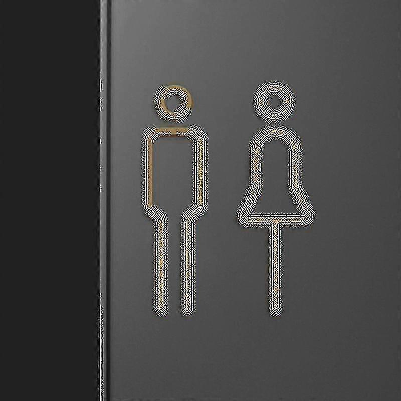 Man Woman Metal Wall Sign Plate Toilet Doorplate Wash Room Label Wc ...
