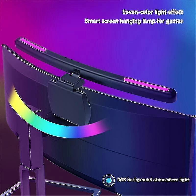 Curved Screen Monitor Hanging Lamp Light Bar Rgb Colorful Background ...