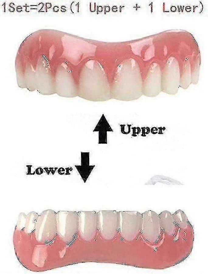 Upper And Lower Dentures For Men And Women, Natural Color-bbca | Fruugo UK