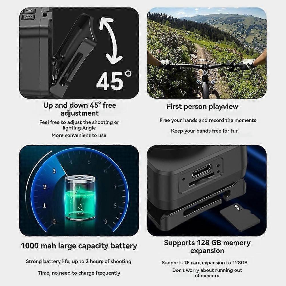 -Mounted Sports Camera HD PTZ Anti-Shake Camera Short Video Cycling ...