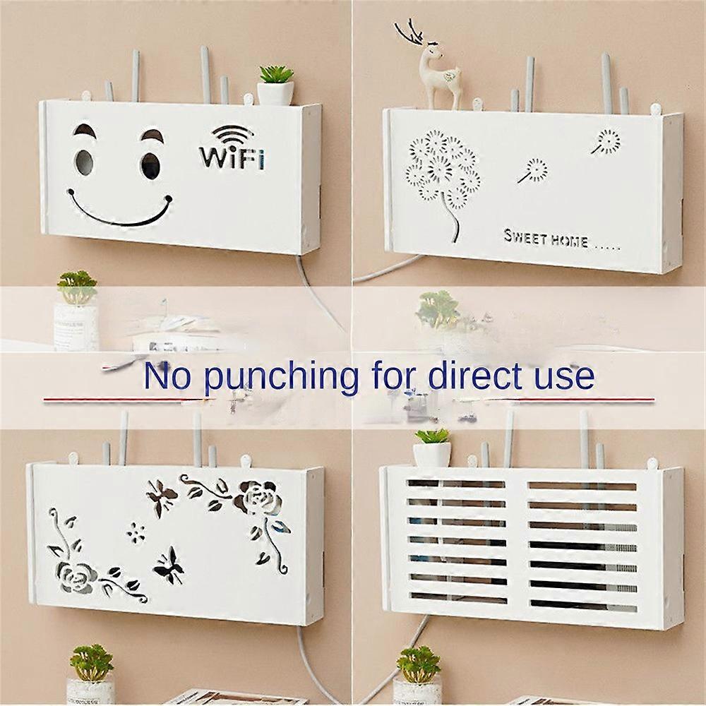 Wifi Router Storage Box Outlet Set Top Case Wall Mount Board Cover Hide ...