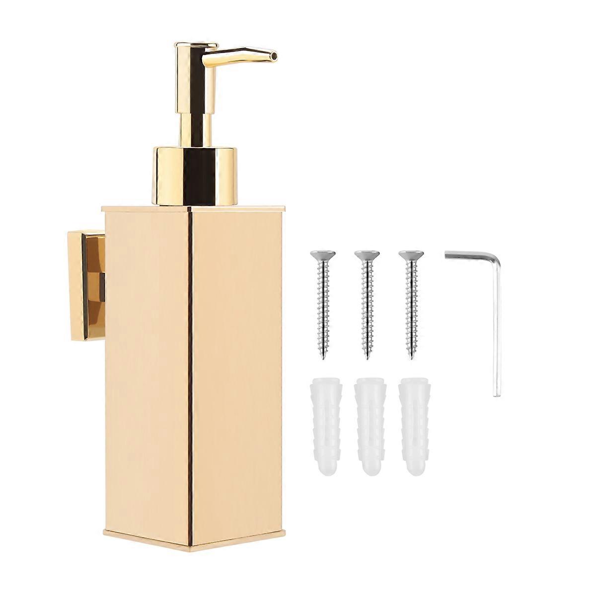 Liquid Soap Dispenser Bathroom Wall Mounted Gold Shower Gel Detergent ...