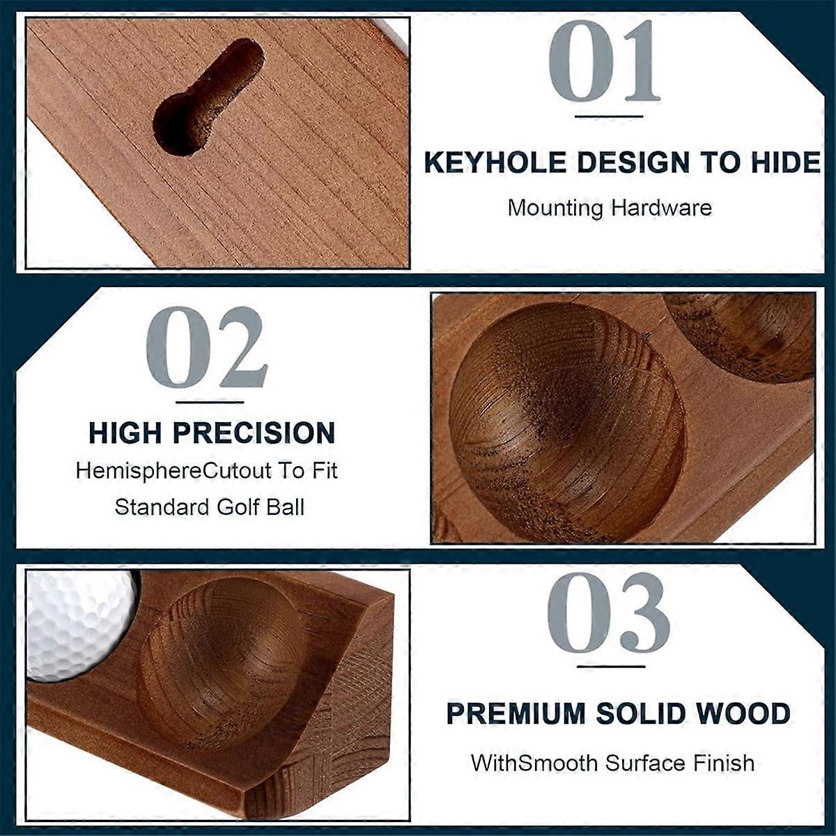 Wooden Golf Ball Display Case 6 Standard Size Wall Mount Golf Ball ...