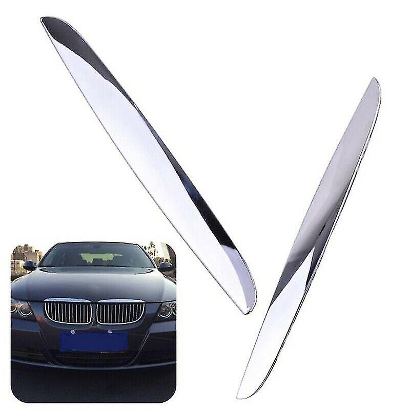 2pcs Chrome Abs Front Bumper Above Kidney Grille Hood Cover Trim ...