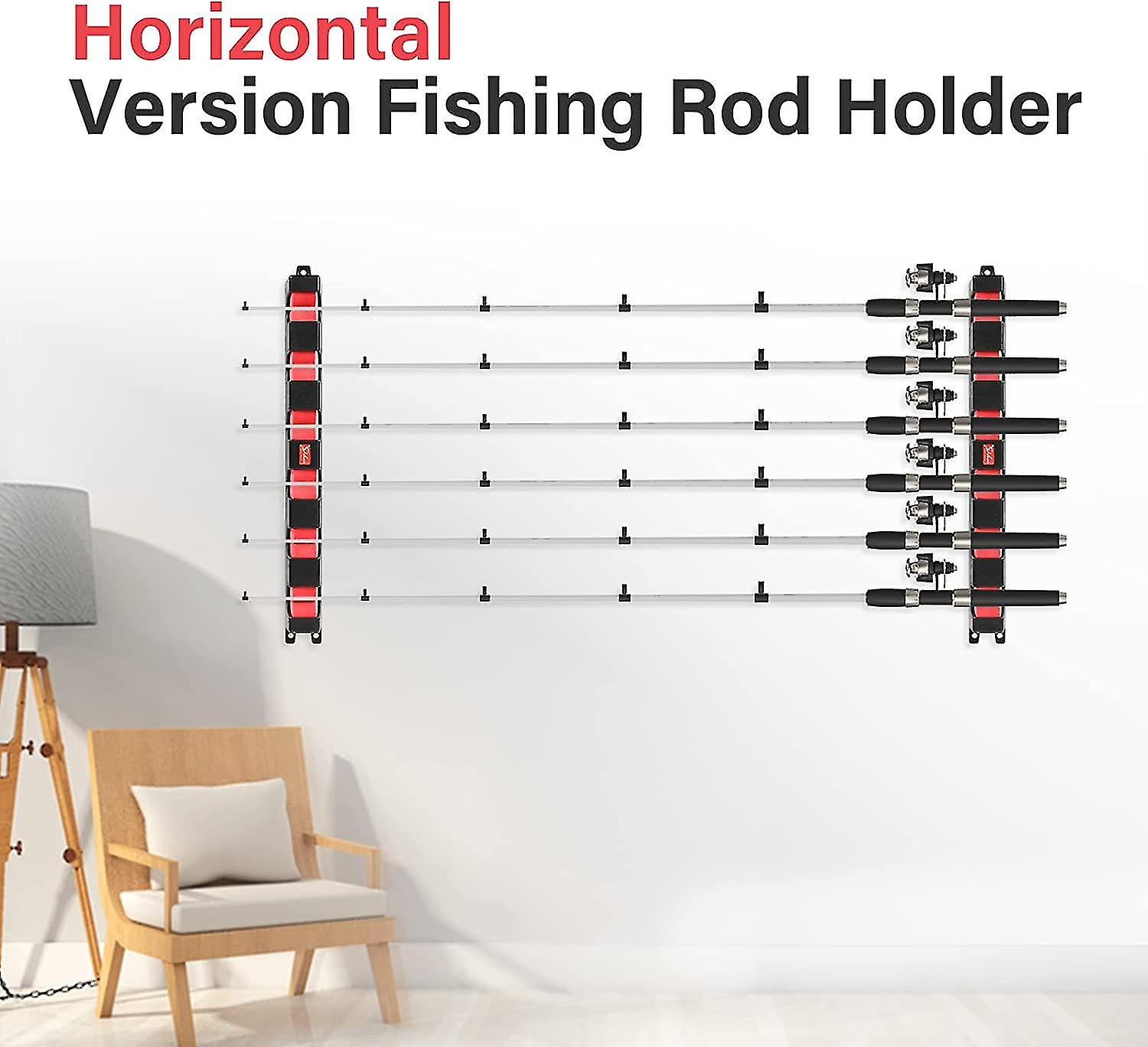 Fishing Rod Holder,vertical Horizontal 6-rod Rack Great Fishing Pole ...