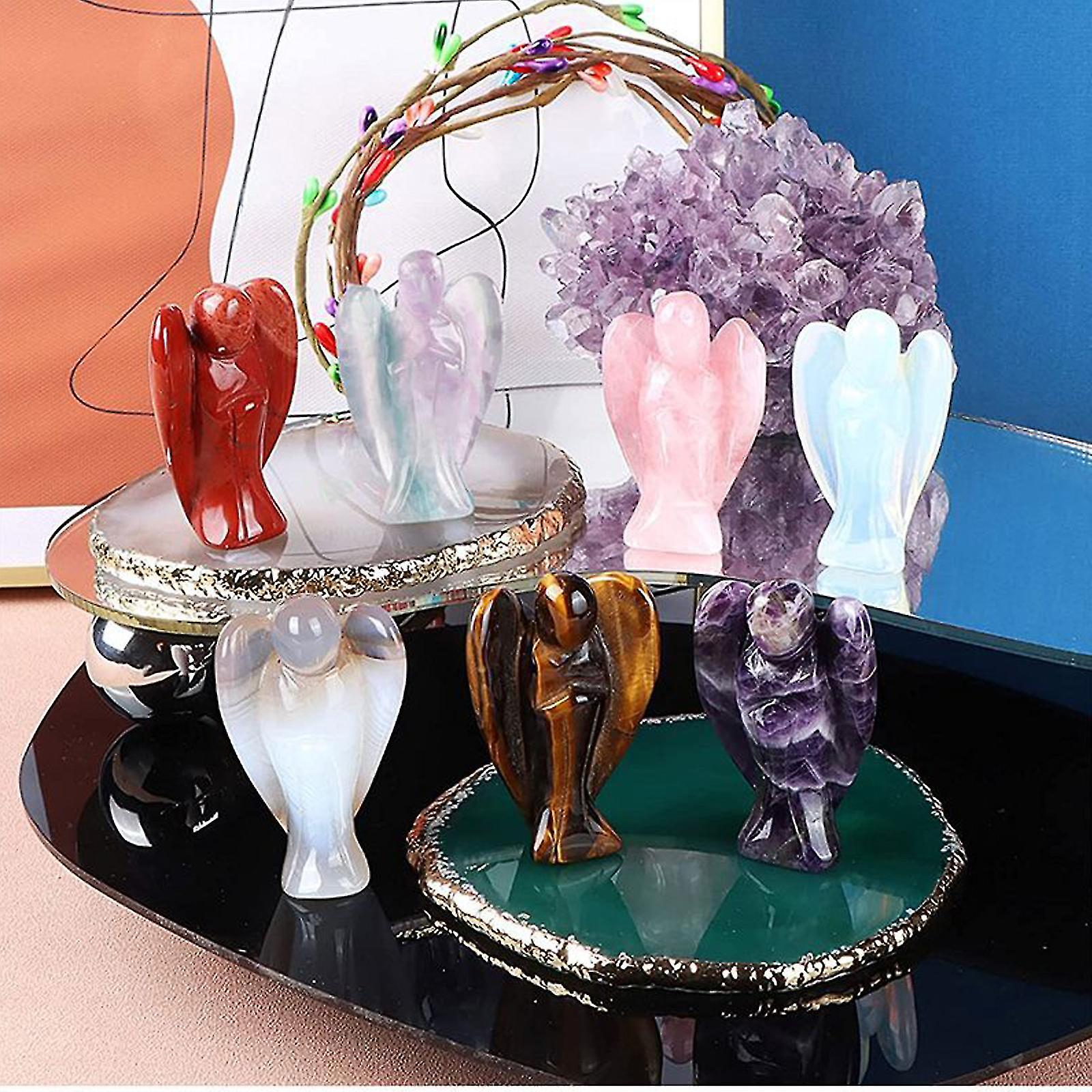 1pcs Crystal Angel Tigers Eye Healing Polished Natural Stone Decor ...