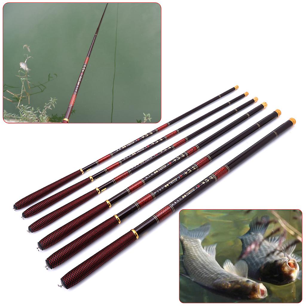 Fishing Rod 2.7-7.2m Pole High Carbon Fiber Ultra Light Telescopic Carp ...