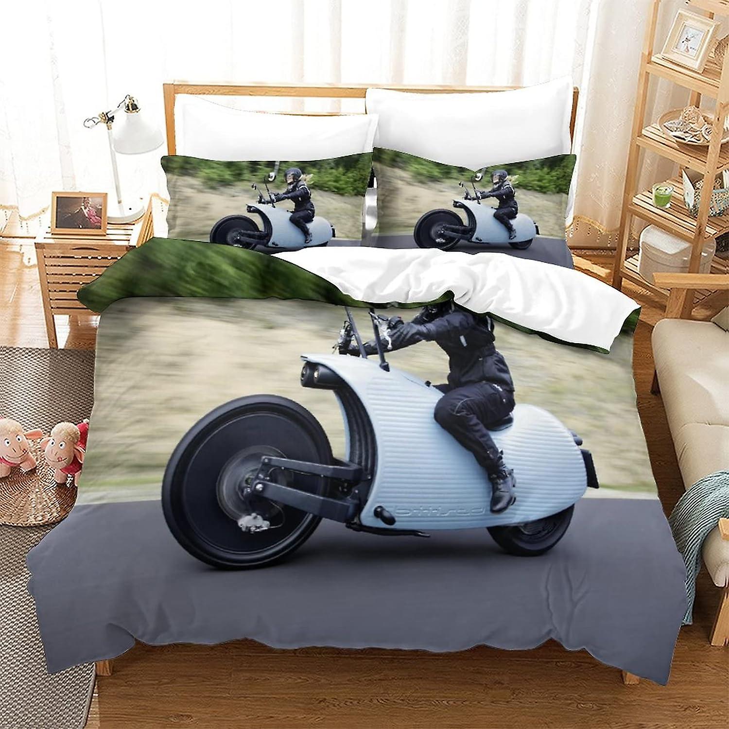 Motorcycle 3-piece Set Bedding Set 3D Print Comforter Cover with Zipper ...