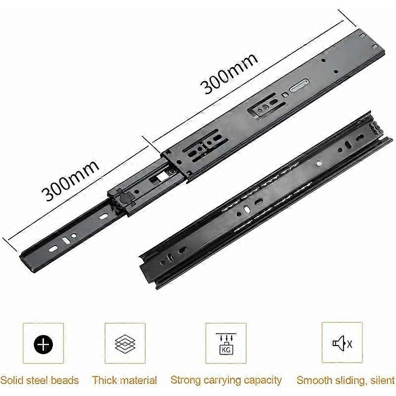 1 Pair Drawer Slides Cold Rolled Steel Drawer Slides 30cm Full ...