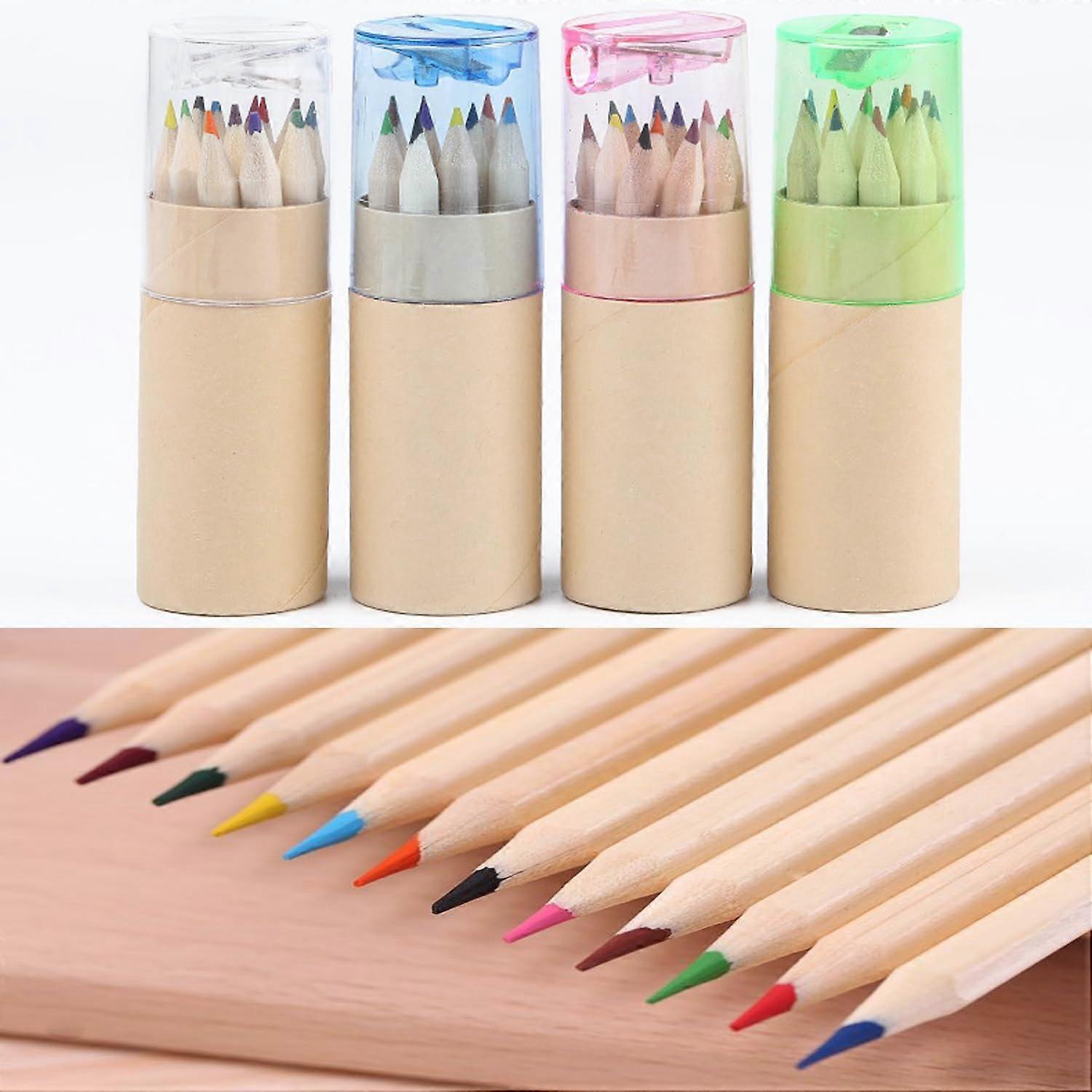 4Pack Mini Drawing Colored Pencils for Kids with Sharpener, Portable ...
