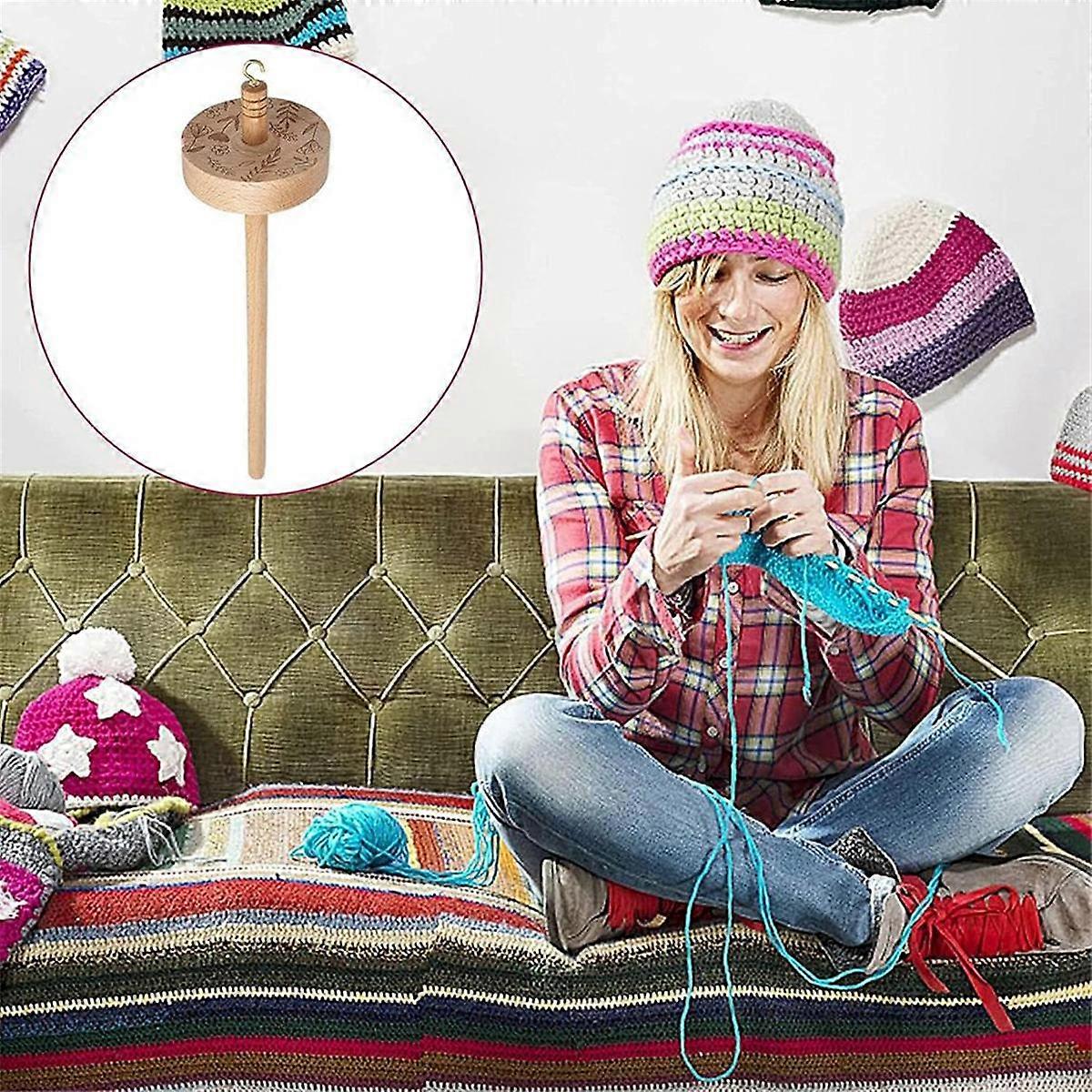 Drop Spindle Yarn Tool,Wooden Hardwood Spinner Wheel for Beginners ...