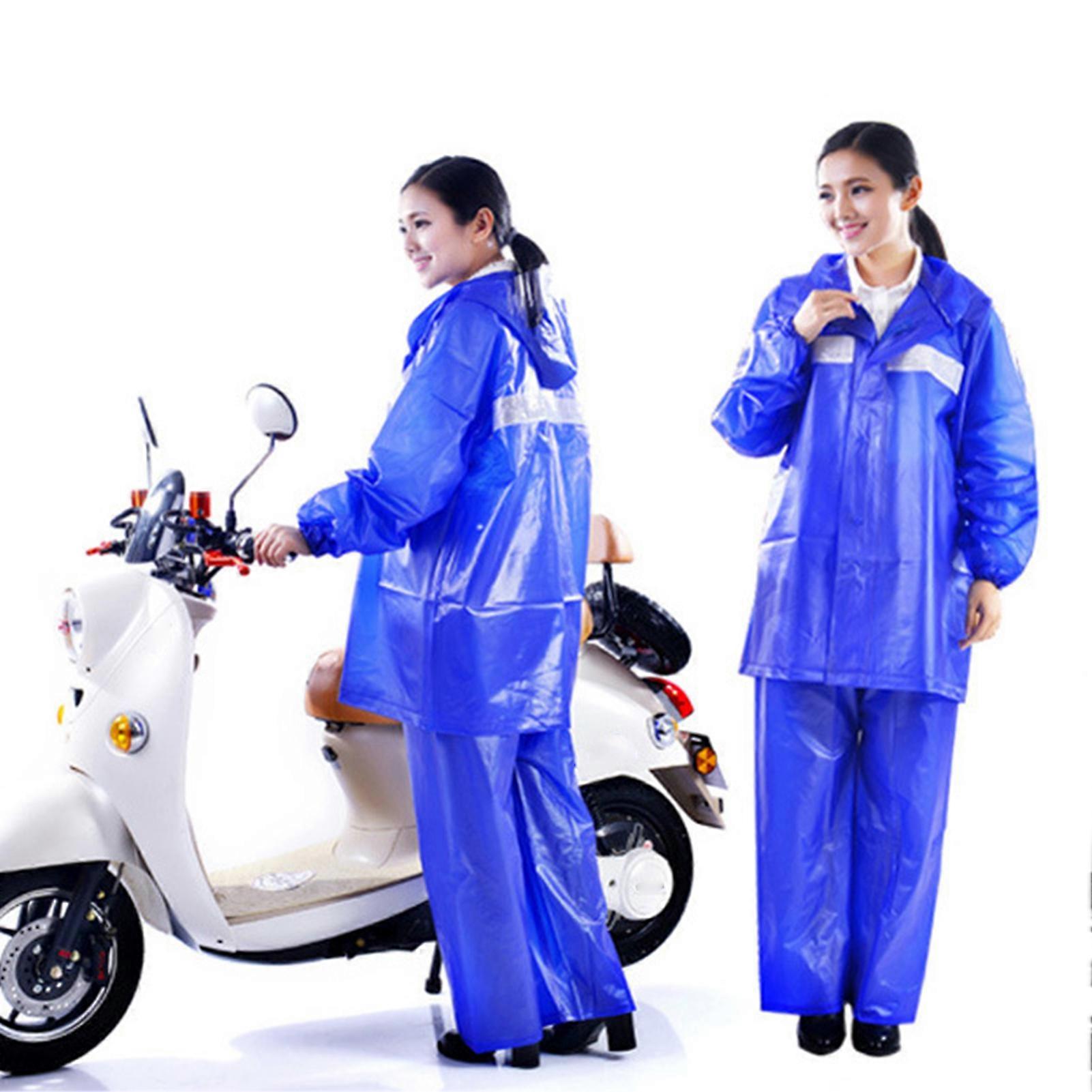 1 Set Adults Rain Suit Waterproof Breathable High Visibility Reflective ...