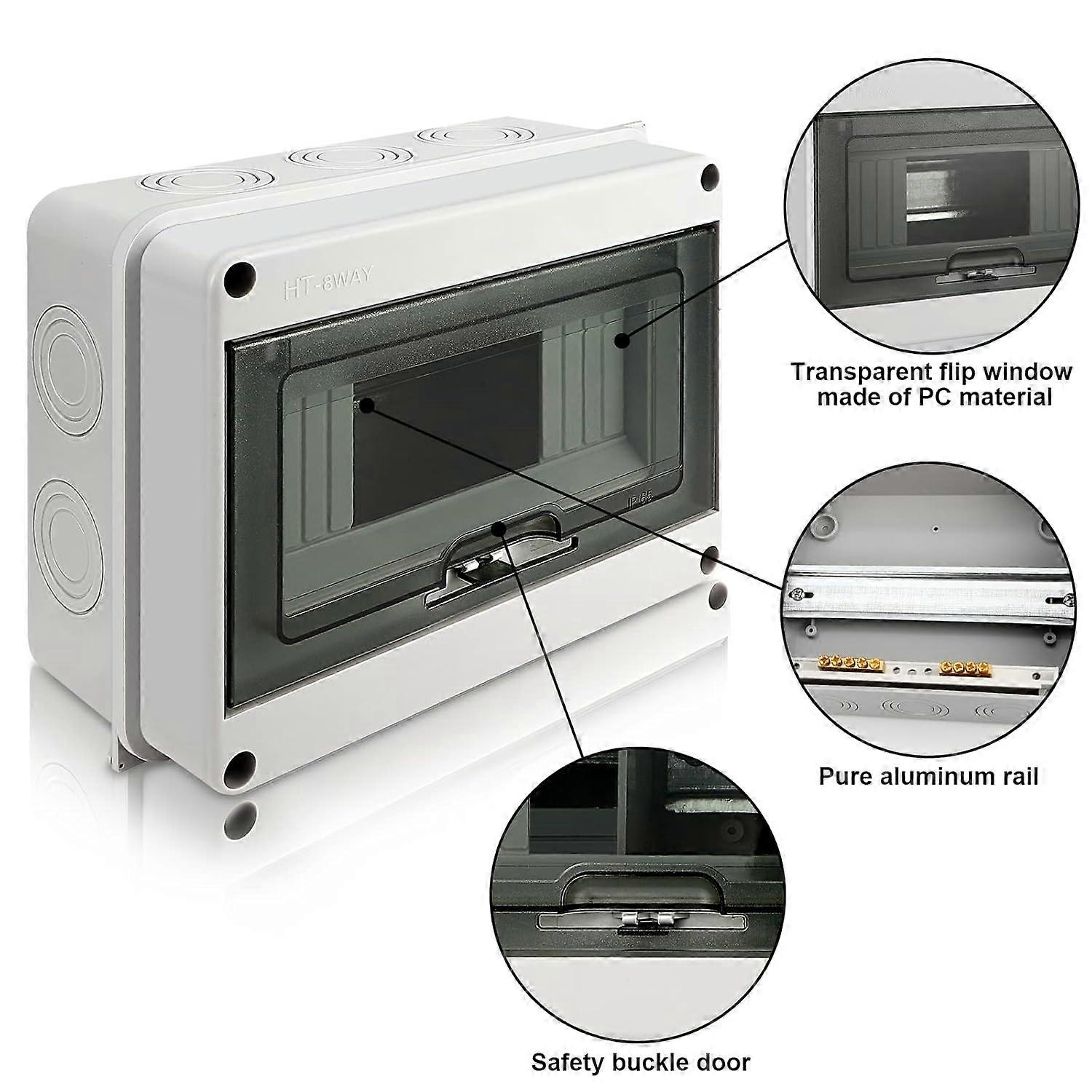 Waterproof Electrical Box, IP65 8-MODULES Electrical Circuit Breaker ...
