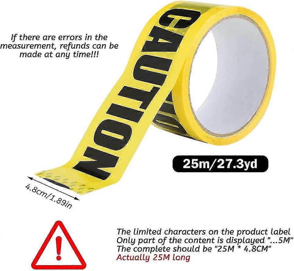 Yellow Warning Tape, Caution Adhesive Barricade Tape With Bold Black ...